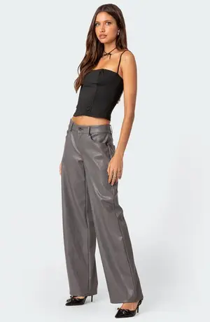 EDIKTED Juno Corset Crop Camisole - Black