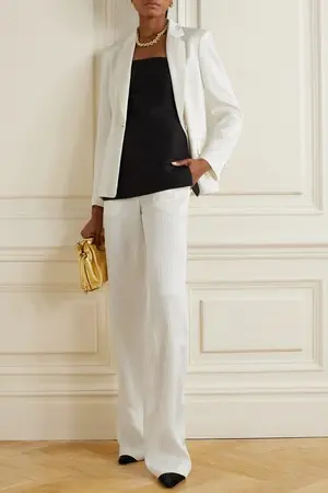 JOSEPH Joaquim Crinkled-satin Blazer - Ivory