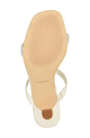 Nine West Shimme Embellished Slide Sandal - Ivory
