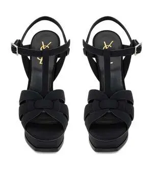 Saint Laurent Silk Tribute 135 Platform Sandals