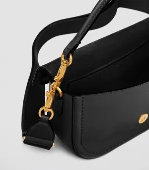 Valentino Garavani Leather Alltime Shoulder Bag - Black