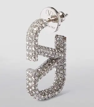 Valentino Garavani Vlogo Strass Earrings - Metallic
