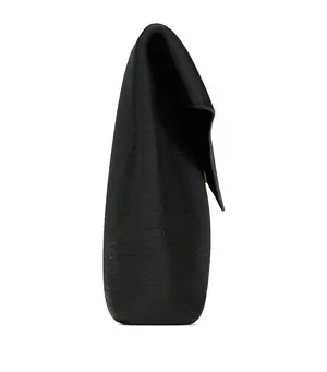 Saint Laurent Leather Cassandre Envelope Pouch - Black