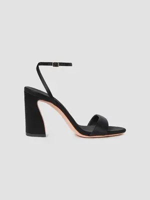 LOEFFLER RANDALL Malia 90mm Curved-heel Satin Sandals - Black