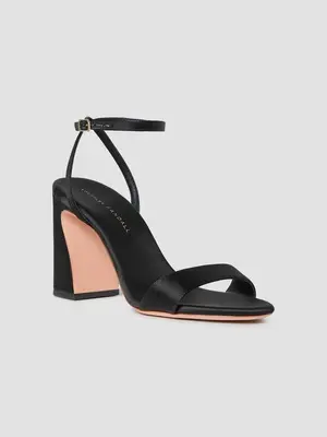 LOEFFLER RANDALL Malia 90mm Curved-heel Satin Sandals - Black