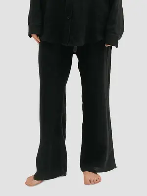 Desmond & Dempsey Drawstring Linen Lounge Pants