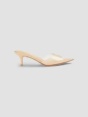 GIANVITO ROSSI Elle 55mm Plexi Mules - Beige