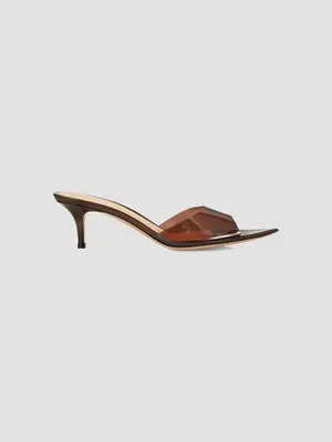 GIANVITO ROSSI Elle 55mm Plexi Mules - Brown