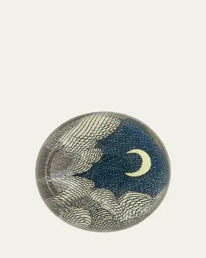 JOHN DERIAN Clouds And Crescent Moon Dome Paperweight - Multi