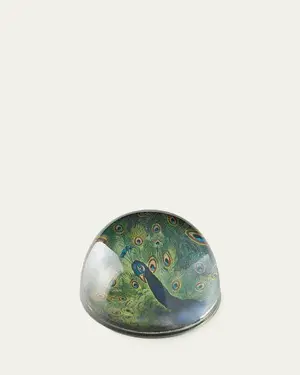 JOHN DERIAN Peacock Dome Paperweight