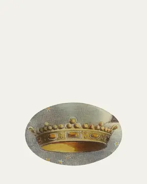 JOHN DERIAN Crown Decorative Oval Tray - Multi