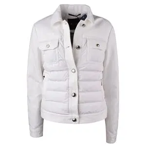 MOORER Denim And Down Jacket - White