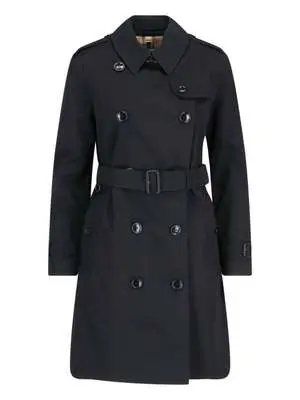 Burberry Burberry Kensington Cotton Trench Coat - Black