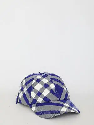 Burberry Burberry Check Baseball Cap - Blue
