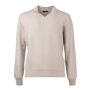 BARBA NAPOLI 100% Cashmere V-Neck Sweater - White