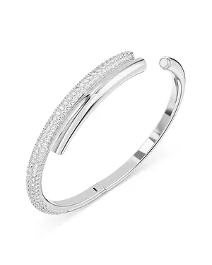 SWAROVSKI Dextera Half Pave Bangle Bracelet - Silver