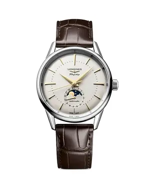 LONGINES Flagship Heritage 38mm Watch - Ivory/brown