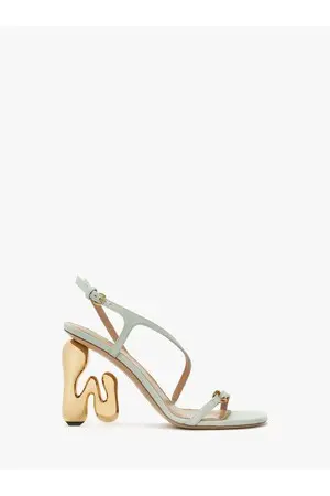 JW Anderson Jw Bubble Heel Leather Sandals Green
