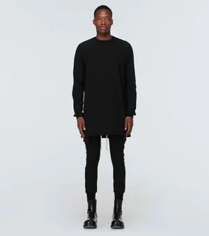 Rick Owens Baseball Cotton Jersey Sweatshirt