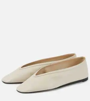 Le Monde Beryl Luna Leather Slippers - Neutrals