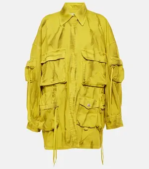 Attico Fern Cotton Biker Jacket - Brown