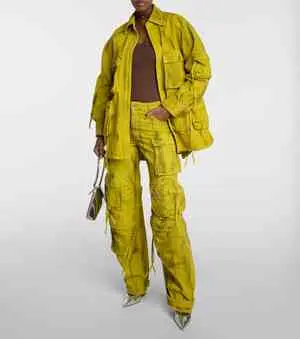 Attico Fern Cotton Biker Jacket - Brown
