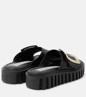 ROGER VIVIER Viv' Go Thick Leather Mules