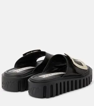 ROGER VIVIER Viv' Go Thick Leather Mules