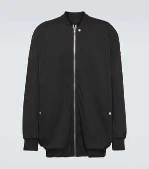 Rick Owens Jumbo Peter Flight Distressed Cotton Jacket - Black