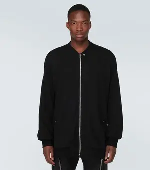 Rick Owens Jumbo Peter Flight Distressed Cotton Jacket - Black