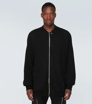 Rick Owens Jumbo Peter Flight Distressed Cotton Jacket - Black