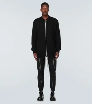 Rick Owens Jumbo Peter Flight Distressed Cotton Jacket - Black