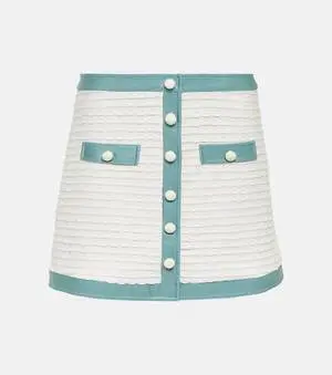 ADRIANA DEGREAS Jacquard Miniskirt - White