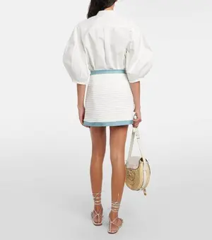 ADRIANA DEGREAS Jacquard Miniskirt - White