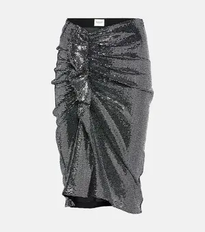 MARANT ETOILE Dolene Sequined Tulle Skirt - Metallic