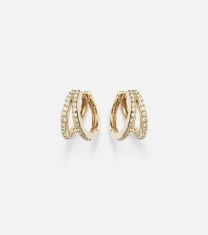 STONE AND STRAND 10kt Yellow Huggie Earrings With Diamonds - Gold