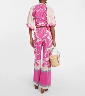 ADRIANA DEGREAS Printed Puff-sleeve Blouse - Multicoloured