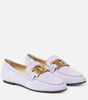 TOD'S Kate Suede Loafers - Purple