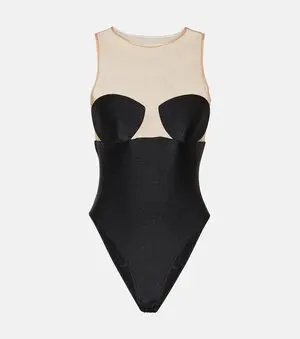 ADRIANA DEGREAS Hands Tulle Bodysuit