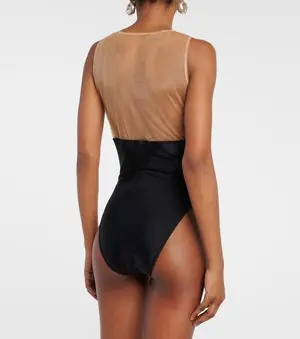 ADRIANA DEGREAS Hands Tulle Bodysuit