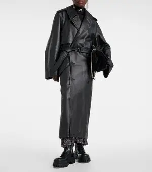 Balenciaga Cocoon Leather Trench Coat