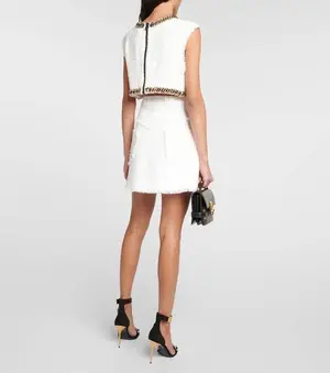 Balmain Tweed Mini Skirt - White