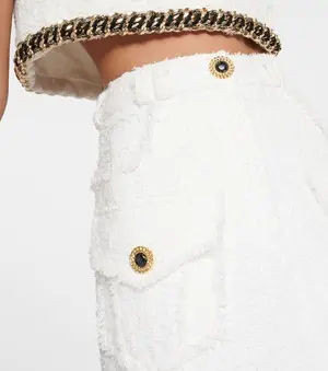 Balmain Tweed Mini Skirt - White