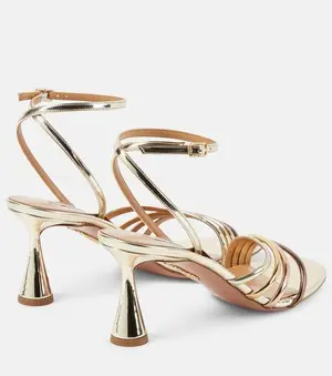 AQUAZZURA Latour 75 Mirrored Leather Sandals
