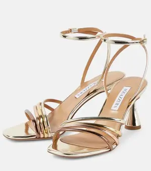 AQUAZZURA Latour 75 Mirrored Leather Sandals