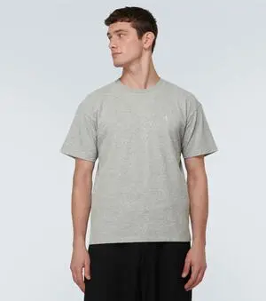 Saint Laurent Cassandre Cotton-blend Piqué T-shirt - Grey