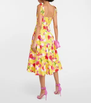 Carolina Herrera Floral Cotton Midi Dress