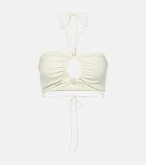 Magda Butrym Embellished Bandeau Bikini Top - Neutrals