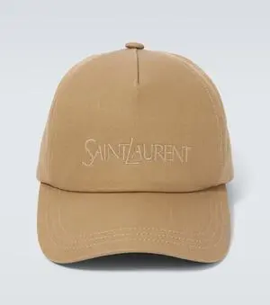 Saint Laurent Logo Baseball Cap - Beige