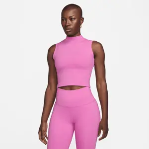 Nike One Fitted Dri-fit Mock-neck Cropped Tank Top